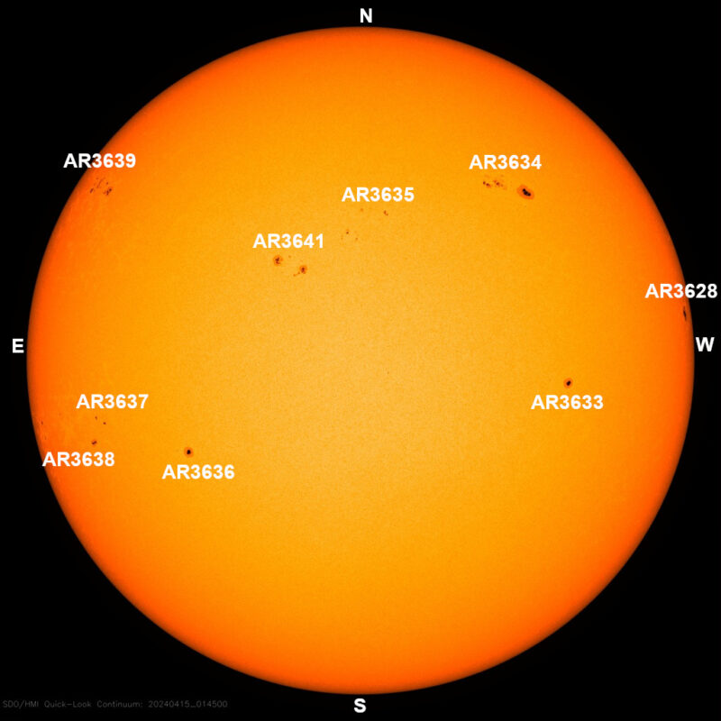 Sun activity archive for April 2024